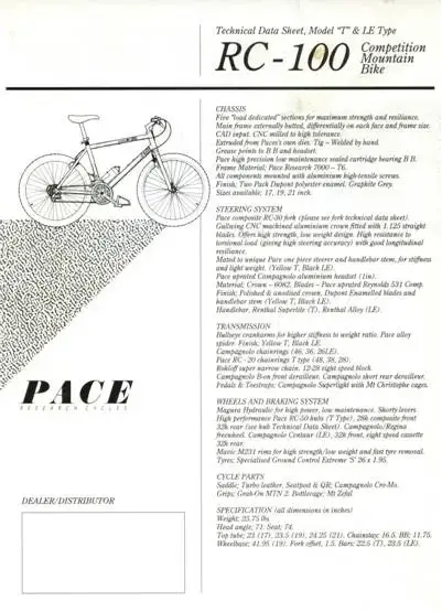 Pace spec sheets 1 | Retrobike