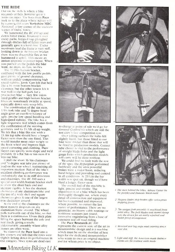 Pace RC100 MBUK review 1989 Vol2 No3 | Retrobike