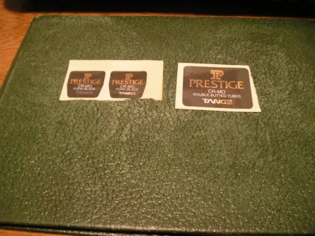 Tange Prestige frame and fork decals | Retrobike