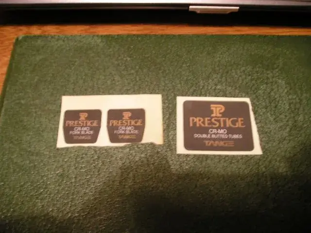 Tange Prestige frame and fork decals | Retrobike