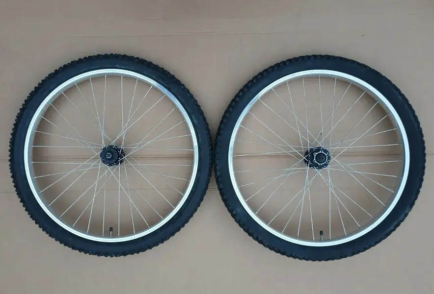 Sold - 26" Alex DM24 Rims Shimano FH-M475 Hub Disc MTB Wheelset | Retrobike