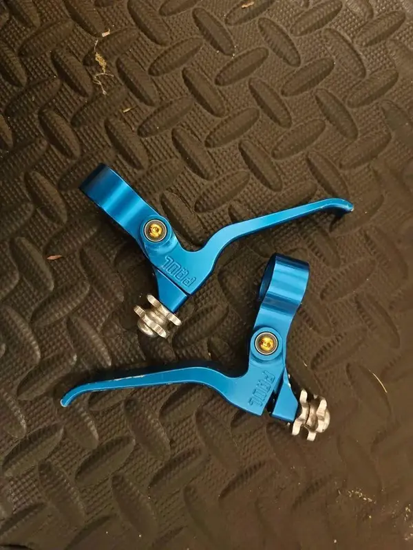 Sold - Paul Components Canti Levers Blue + Gold Titanium Bolts | Retrobike