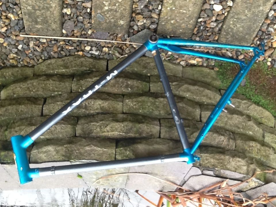 Broken Dyna-Tech / Raleigh Ti with the bonded tubes frame. | Retrobike